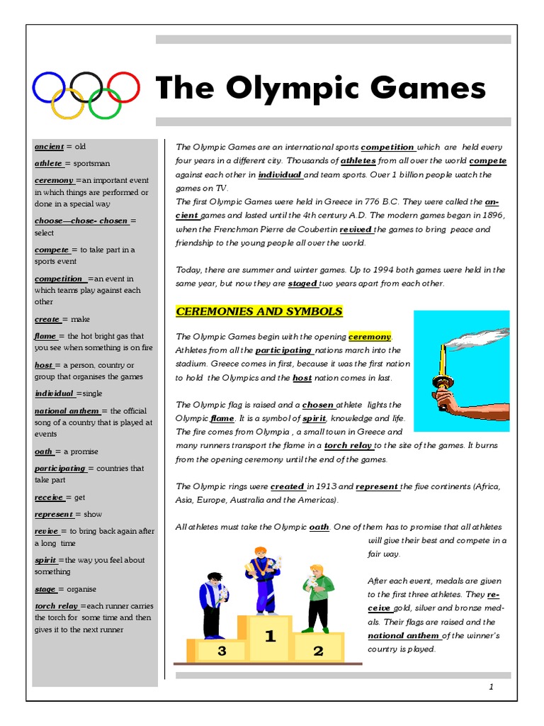 The Olympic Games: Ceremonies and Symbols | PDF | Olympic Games | Leisure