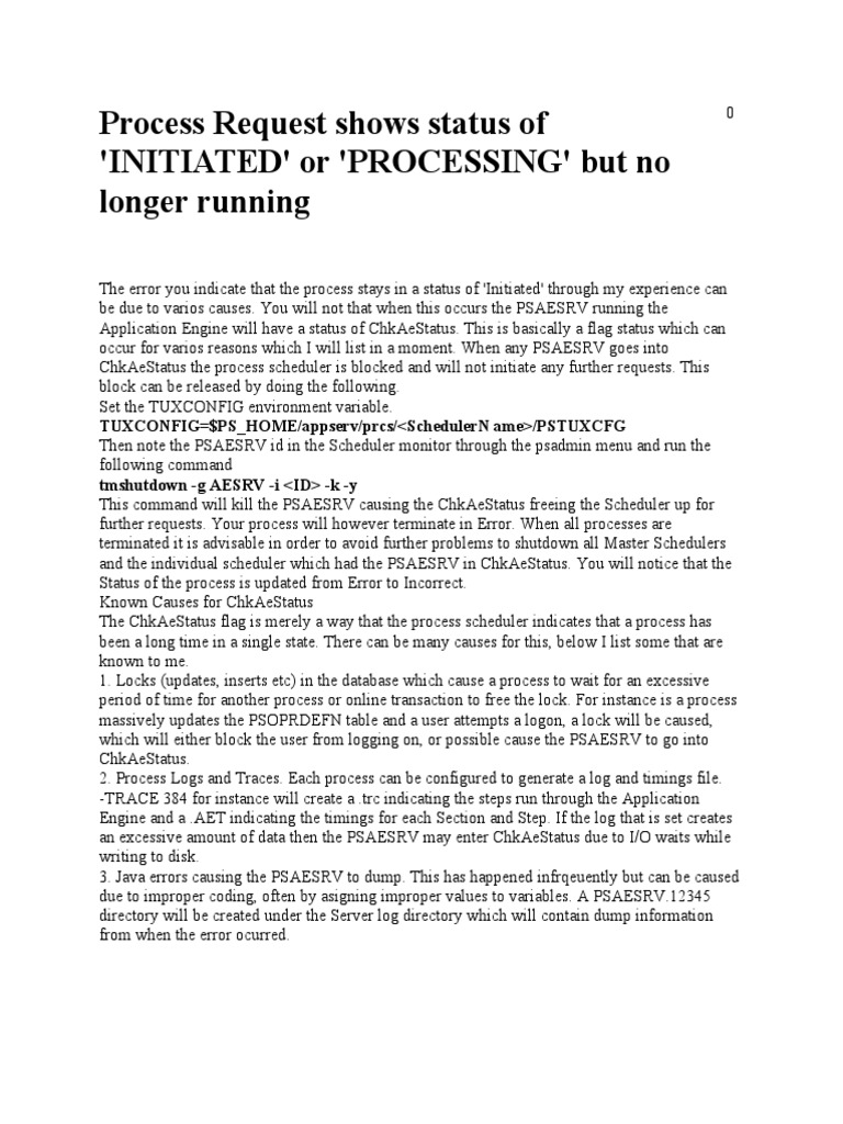 Process Scheduler Trouble Shooting | PDF | Scheduling (Computing) | Process (Computing)