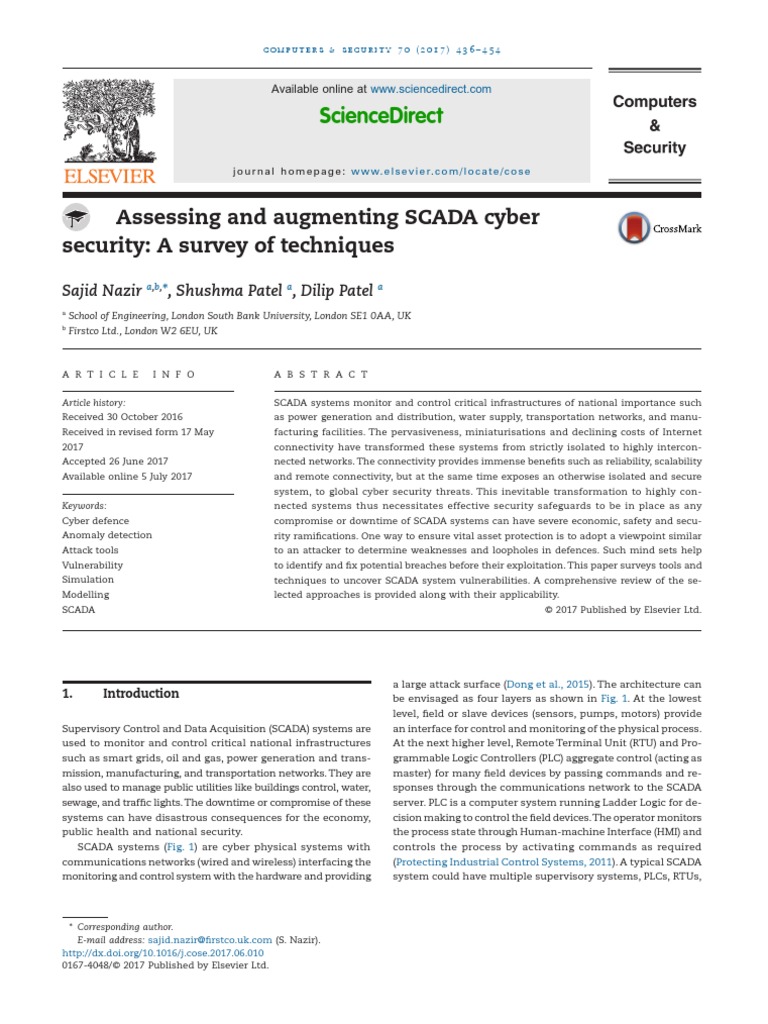 2017 - Assessing and Augmenting SCADA Cyber Security A Survey of Techniques | PDF | Scada ...