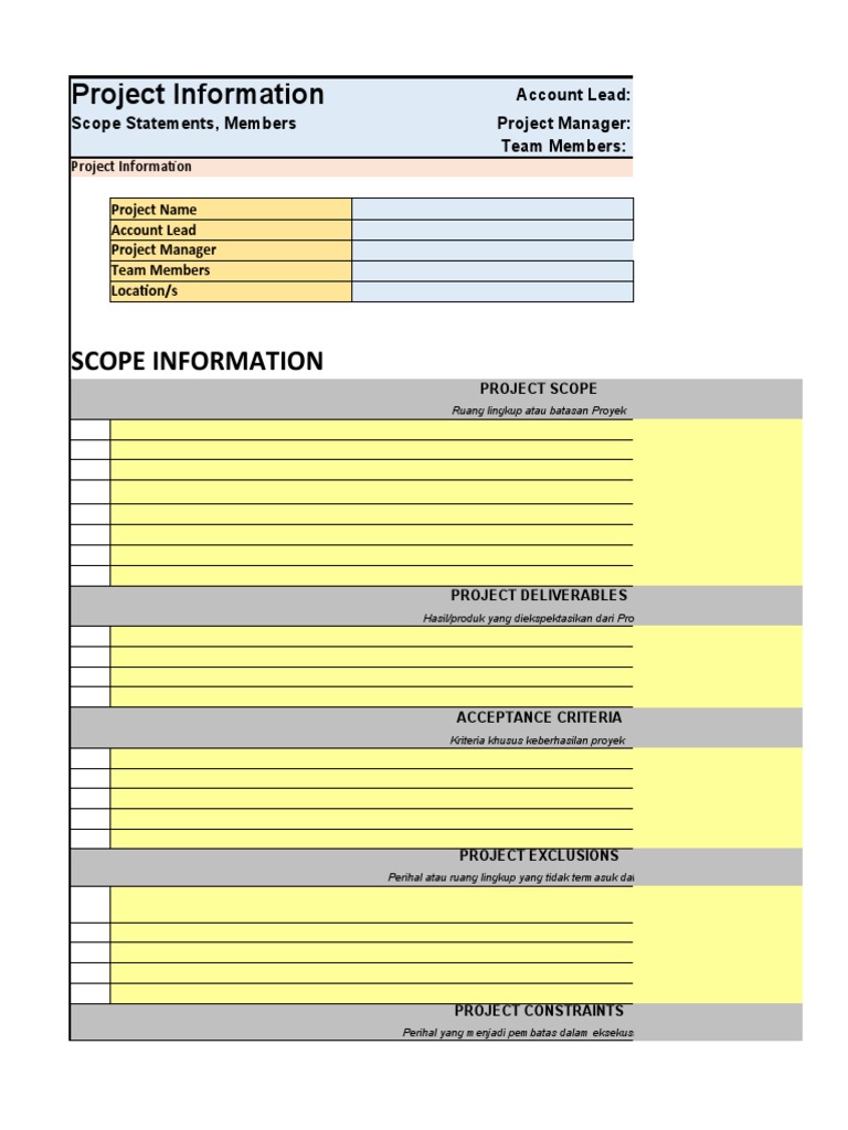 Project Management Form | PDF | Teknologi & Rekayasa