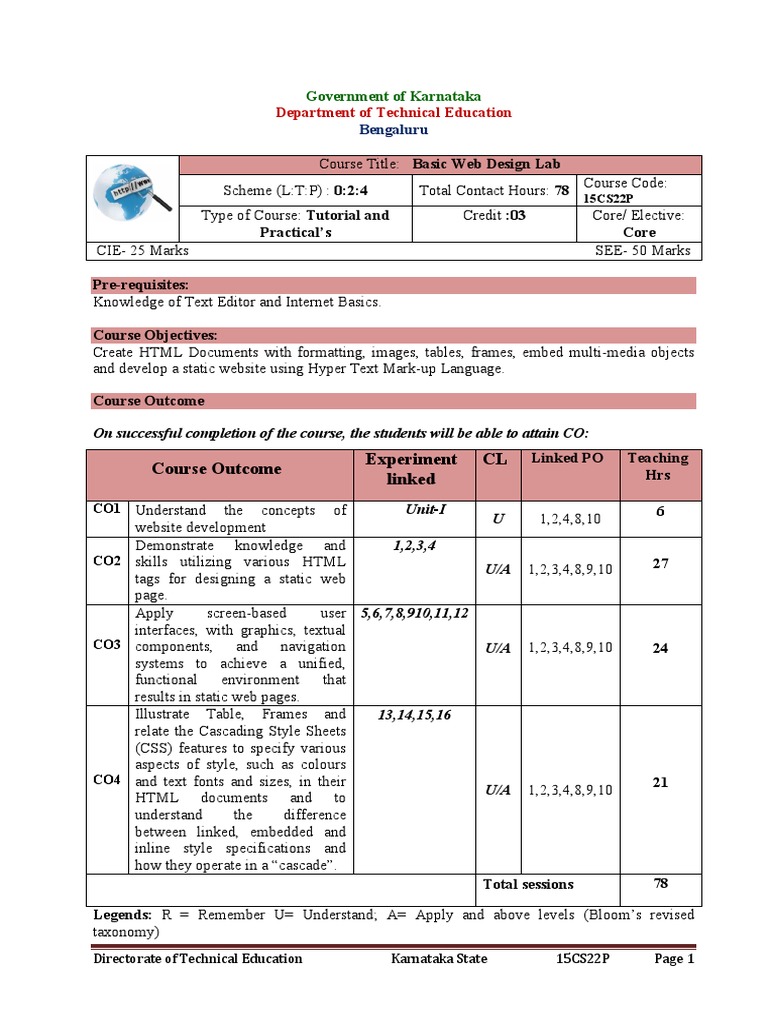 5.basic Web Design Lab | PDF | Html Element | Html