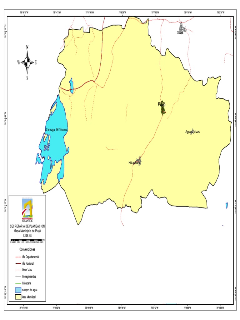 Mapa Piojó | PDF | Agua y el medio ambiente | Biomas acuáticos