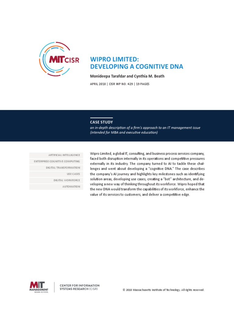 Case 2. Wipro Holmes PDF | Download Free PDF | Artificial Intelligence | Intelligence (AI ...
