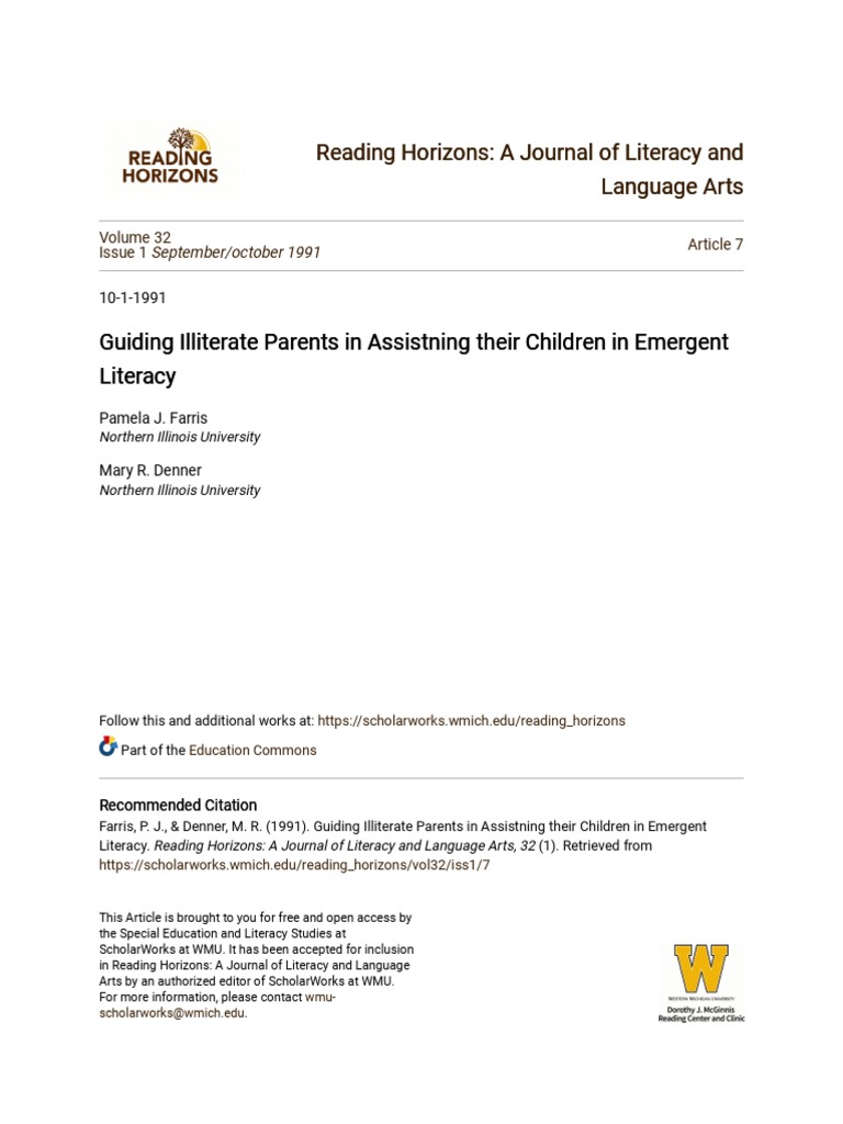 Guiding Illiterate Parents in Assisting Their Children in Emerge | PDF ...