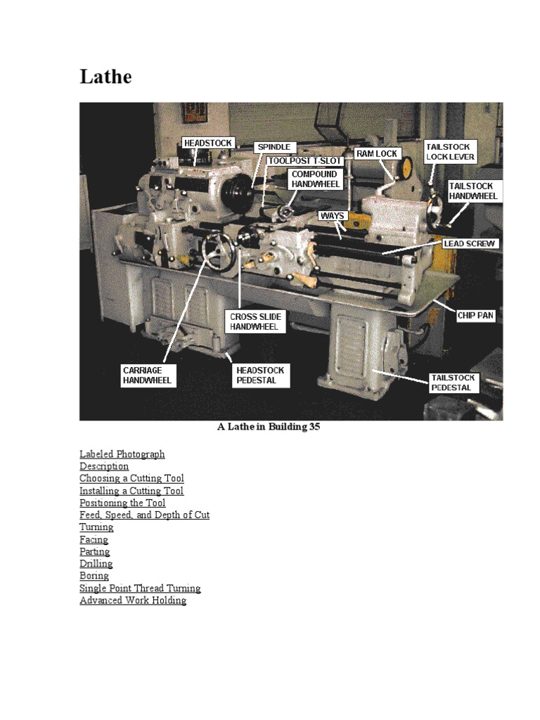 Lathe: A Lathe in Building 35 | PDF | Machining | Machines