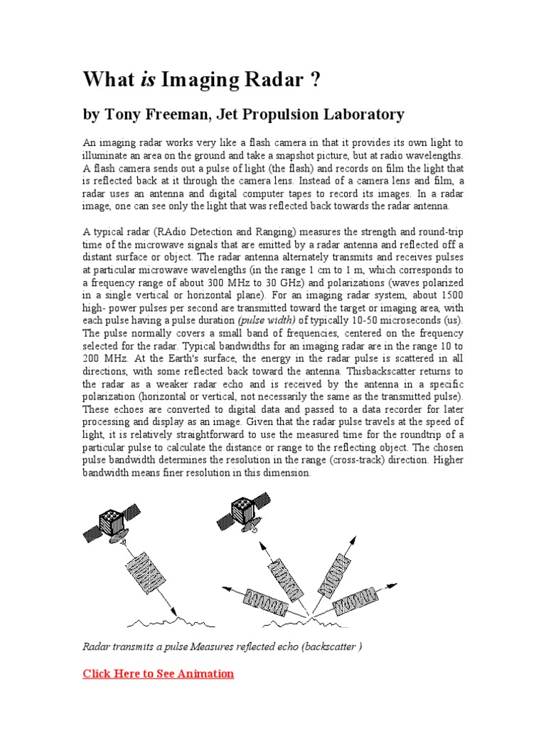 What Is Imaging Radar | PDF | Radar | Information And Communications ...