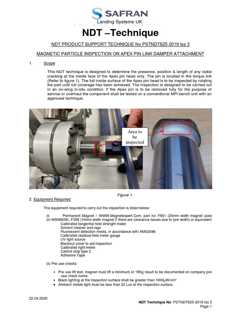 Magnetic Inspection of Apex Pin Damper | PDF | Nondestructive Testing ...