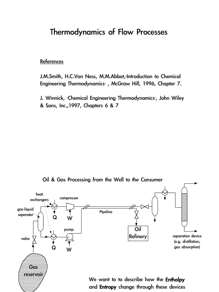 Thermodynamics Of Flow Processes Through Equipment Pdf Enthalpy Gases