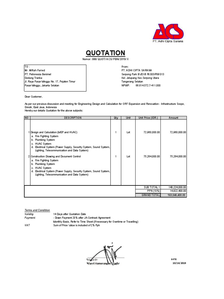 Engineering Quotation for Sound System | PDF | Business | Economies
