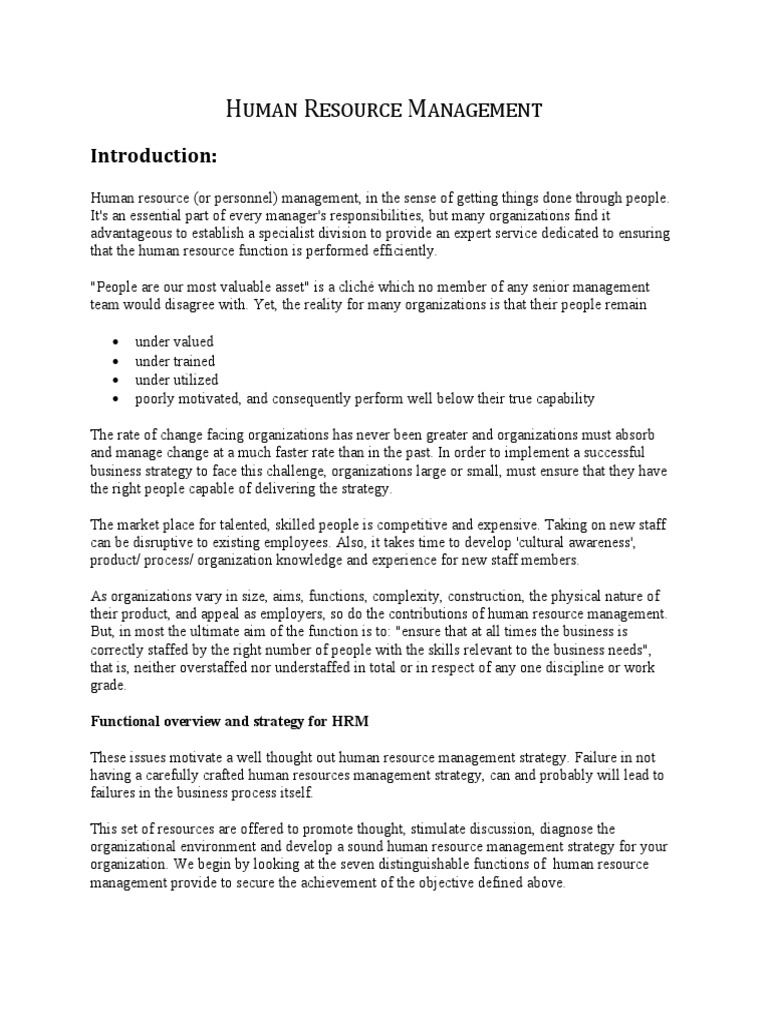 Human Resource Management | PDF | Human Resource Management | Strategic ...
