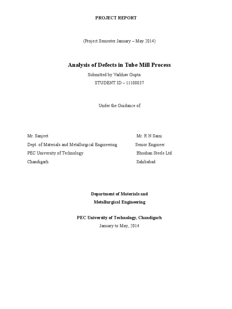 Tube Mill Defect Analysis Report | PDF | Welding | Construction