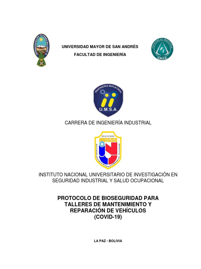 Protocolo de Bioseguridad para Talleres Mecanicos y Reparacion de ...
