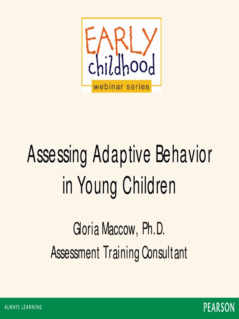 Assessing Adaptive Behavior in Young Children | PDF | Intellectual ...
