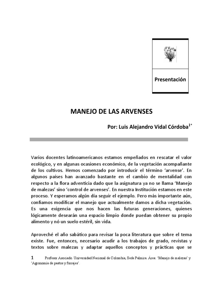 2 Presentación de Manejo de Arvenses | PDF