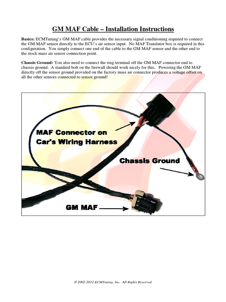 GM MAF Cable - Installation Instructions | PDF