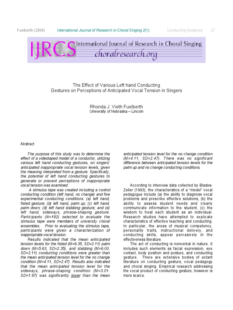 Left Hand Study | PDF | Conducting | Singing