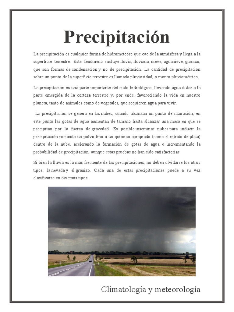 Precipitación | PDF | Precipitación | Geografía Física