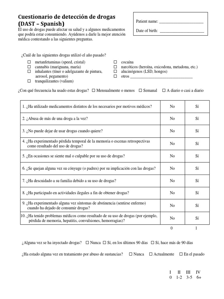 DAST Spanish PDF | PDF | Drogas | Farmacología