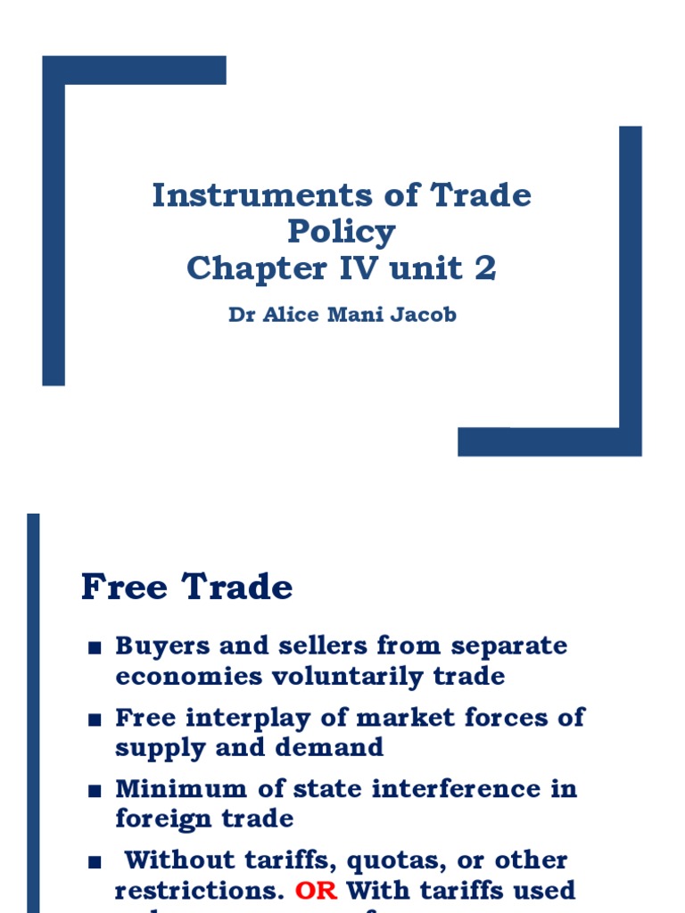 Instruments of Trade Policy LVC ICAI | Download Free PDF | Non Tariff ...