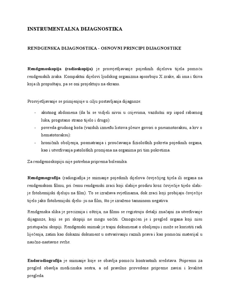 Instrumentalna Dijagnostika | PDF