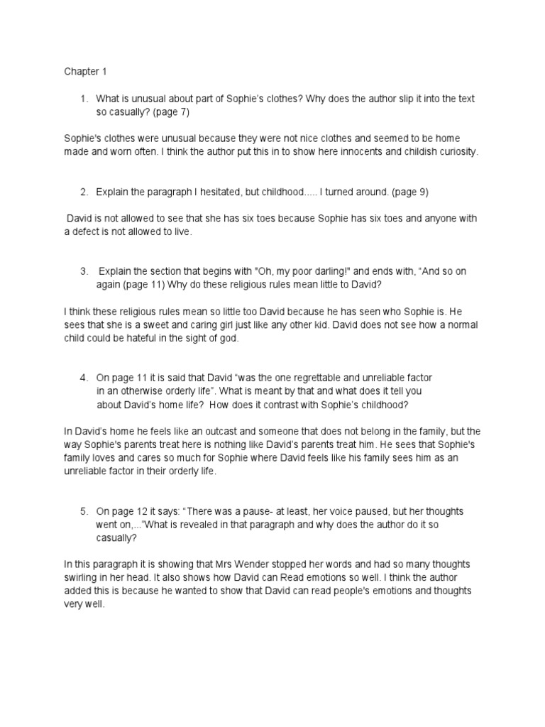 The Chrysalids Chapter 1 Questions and Answers | PDF | Language Arts ...