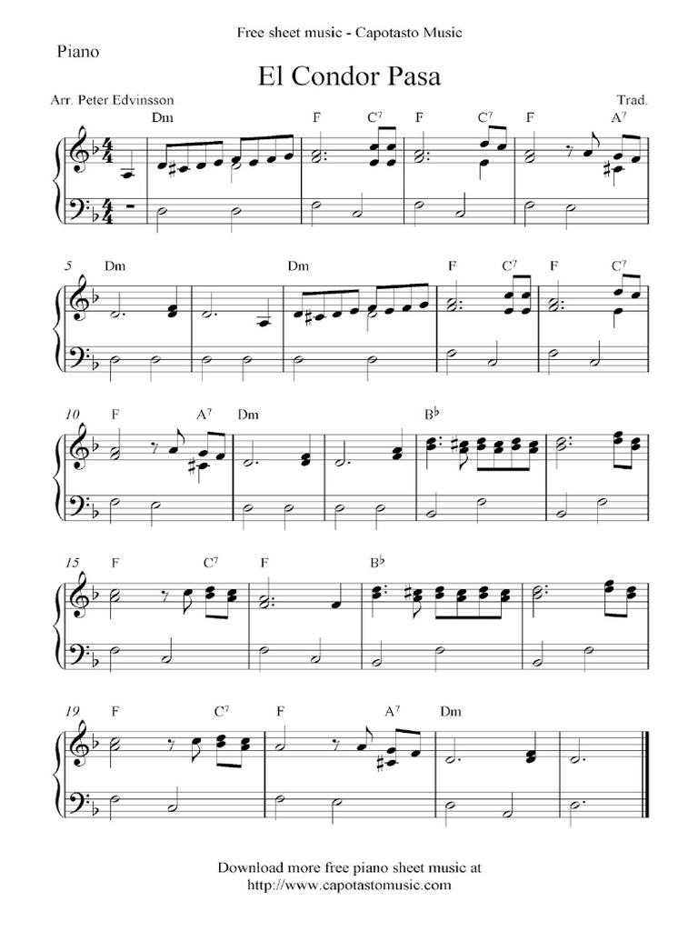 El Condor Pasa Piano | PDF