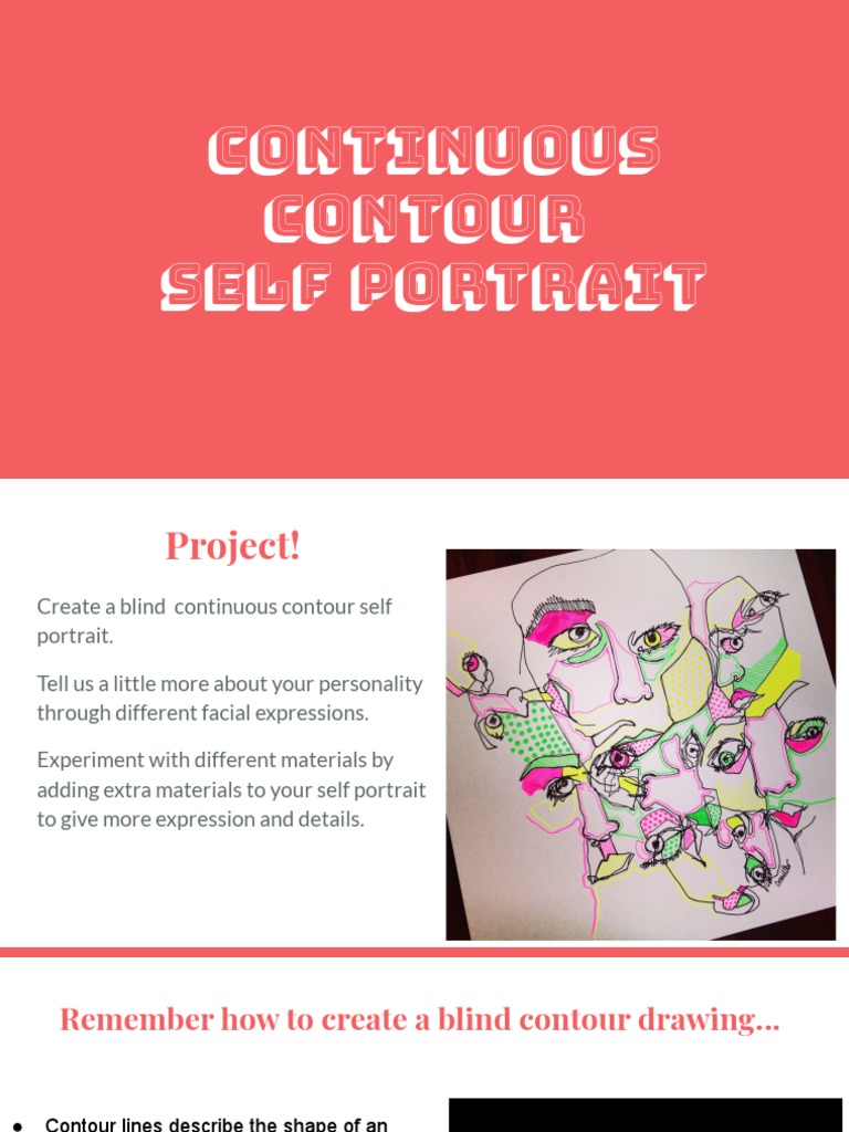 Blind Contour Self Portrait Guide | PDF | Contour Line | Drawing