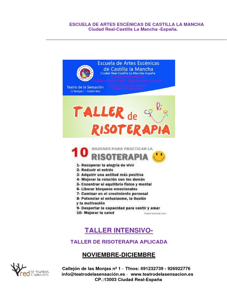 Teatro de La Sensacion-Taller de Risoterapia Aplicada Con Ficha de Inscripión | Descargar gratis ...