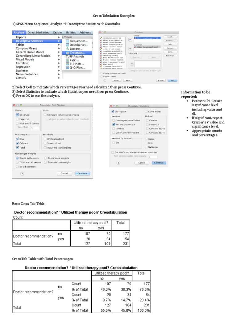 Example Cross Tabulation | PDF | Statistical Significance | Tests