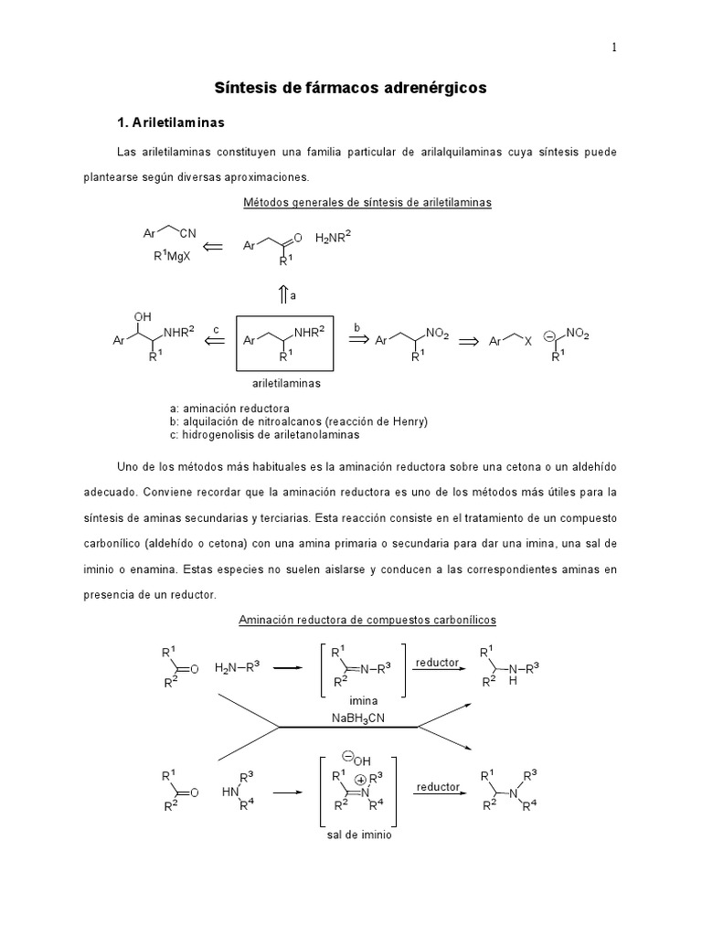 Síntesis de fármacos adrenérgicos | PDF | Química Orgánica | Química
