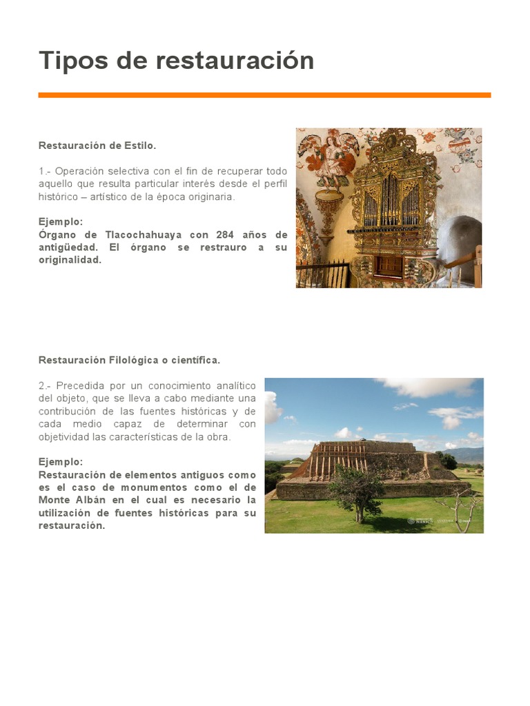 Tipos de Restauración Arquitectónica | PDF