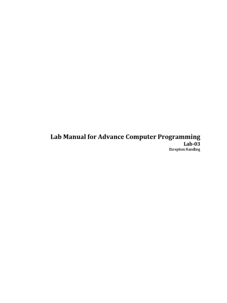 Lab 3 Exception Handling | Download Free PDF | Class (Computer ... Lab 3 Exception Handling | Download Free PDF | Class (Computer ...