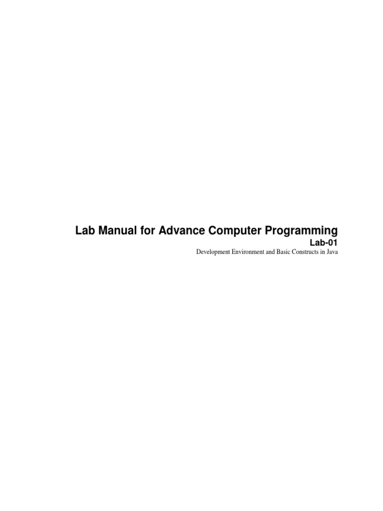 Lab 1 Development Environment And Basic Constructs In Java Pdf Java Virtual Machine Java