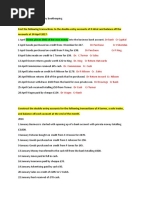 Double-Entry Bookkeeping Exercises | PDF | Bookkeeping | Debits And Credits