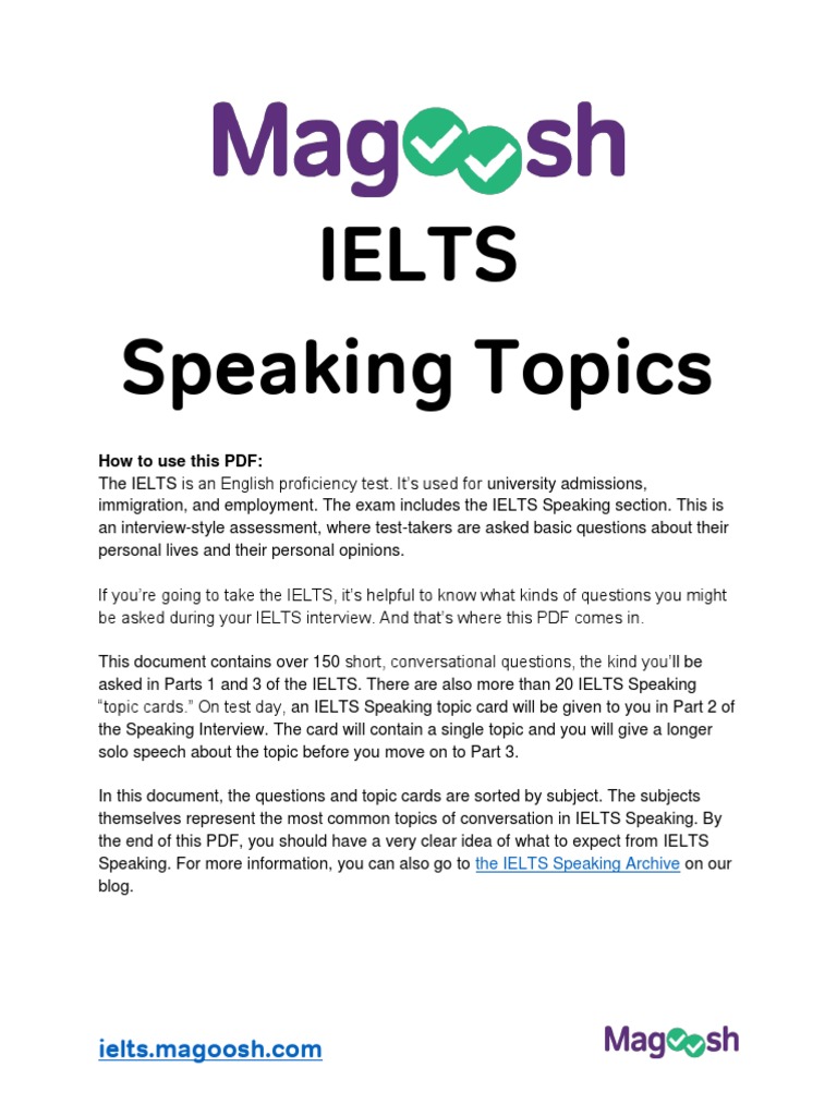 IELTS Speaking Prep Guide | PDF | International English Language ...