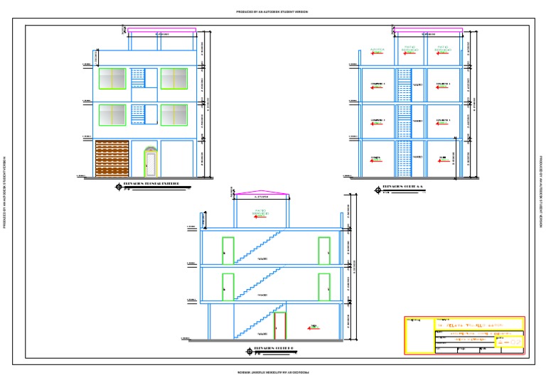 Plano Arquitectura - Corte y Elevacion PDF | PDF