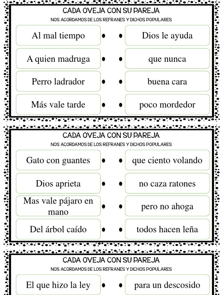 Refranes y Dichos Populares Españoles | PDF