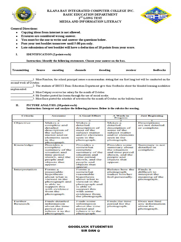 IBICCI Media Literacy Test Instructions | PDF | Career & Growth