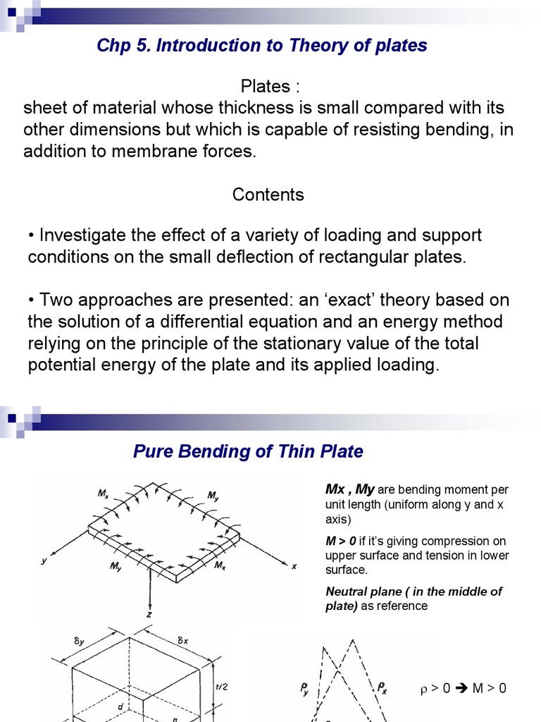 Theory of Plates Mechanic of Material | Bending | Stress (Mechanics)