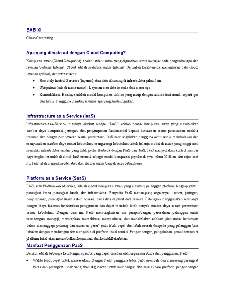 Bab Xi Cloud Computing | PDF