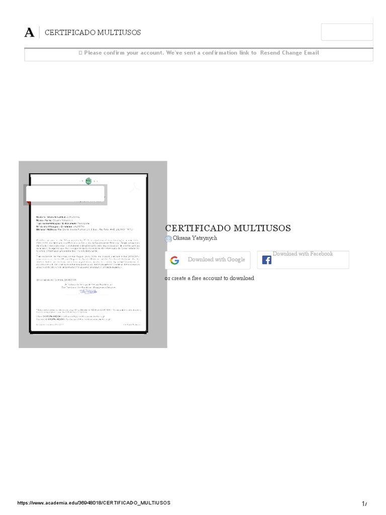 (PDF) CERTIFICADO MULTIUSOS - Oksana Yatsynych - Academia - Edu | PDF | Science | Computing And ...