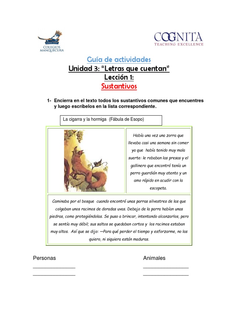 Lección 1 - Sustantivos | PDF