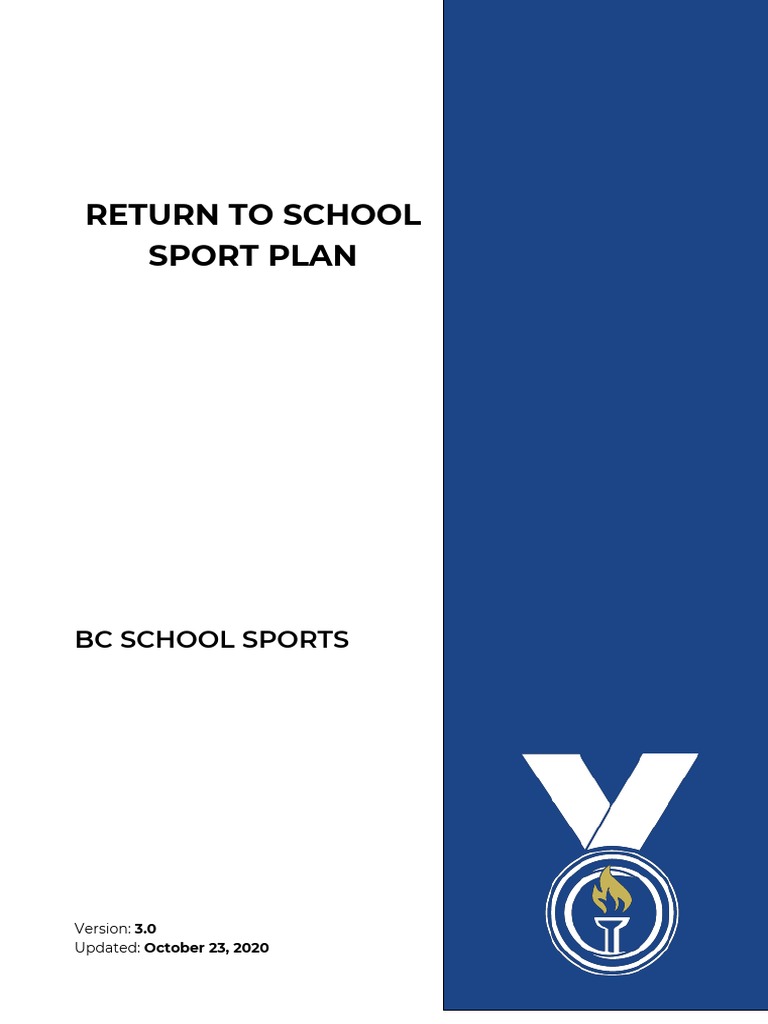 BCSS Return To School Sport v3.0 - Oct 23, 2020 | PDF | Wellness | Medical