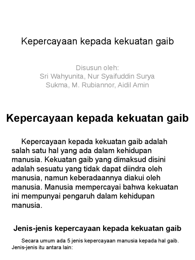 Kepercayaan Kepada Kekuatan Gaib | PDF