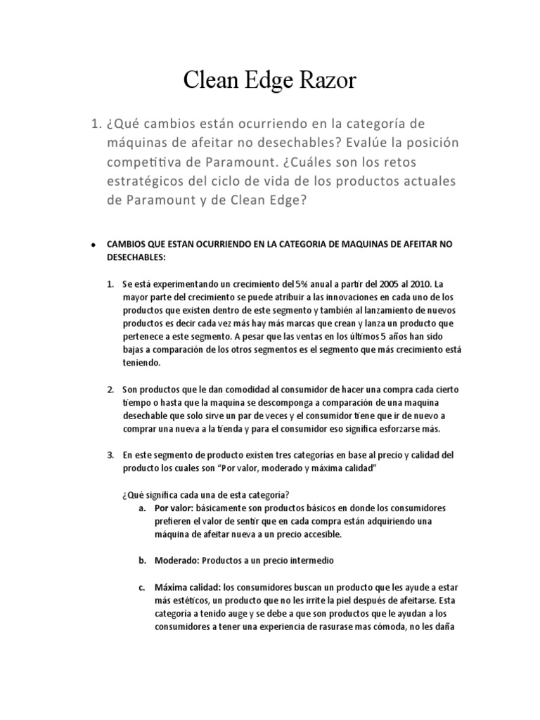 Clean Edge Razor | PDF | Producto (Negocio) | Marca