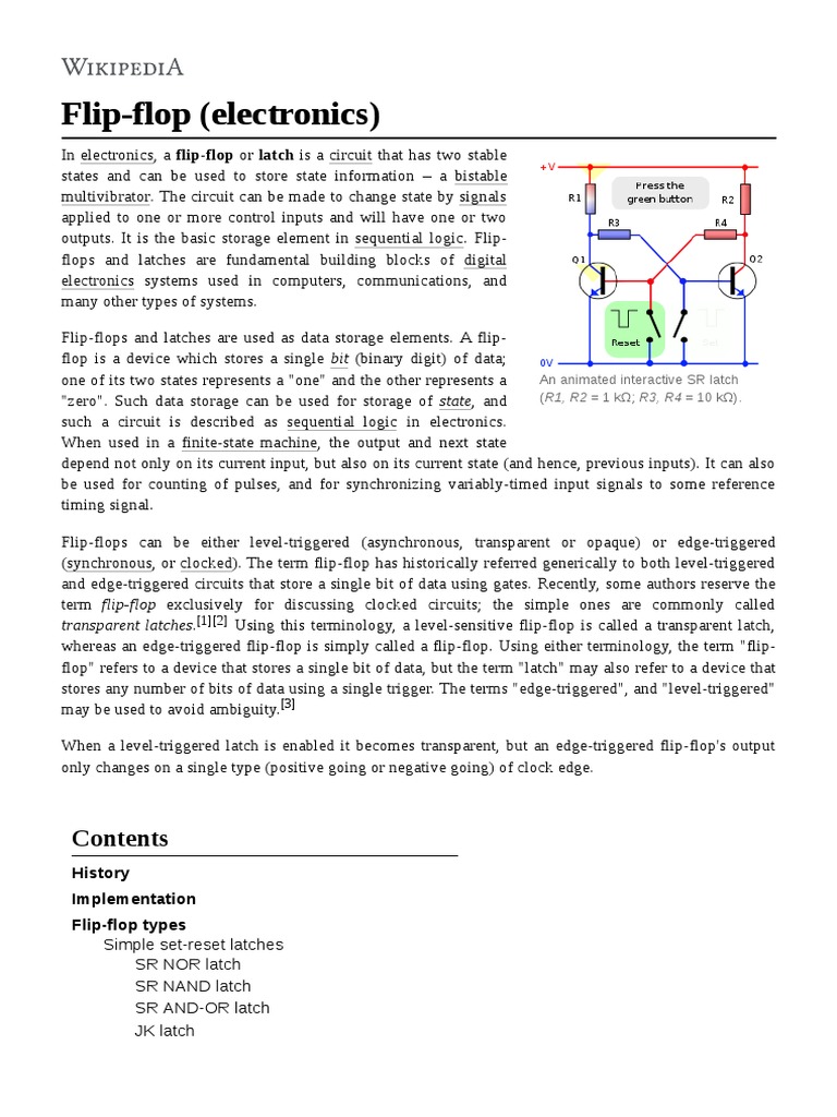 Flip-Flop (Electronics) : Transparent Latches | PDF | Computer Hardware | Electrical Engineering