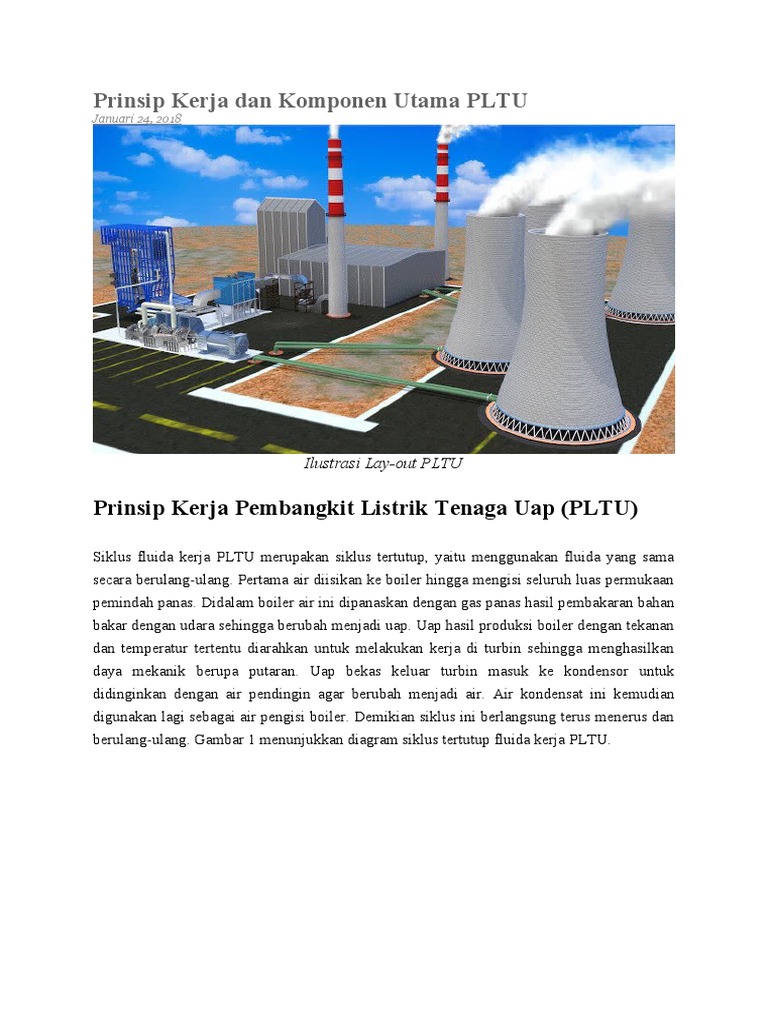 Prinsip Kerja Dan Komponen Utama PLTU | PDF