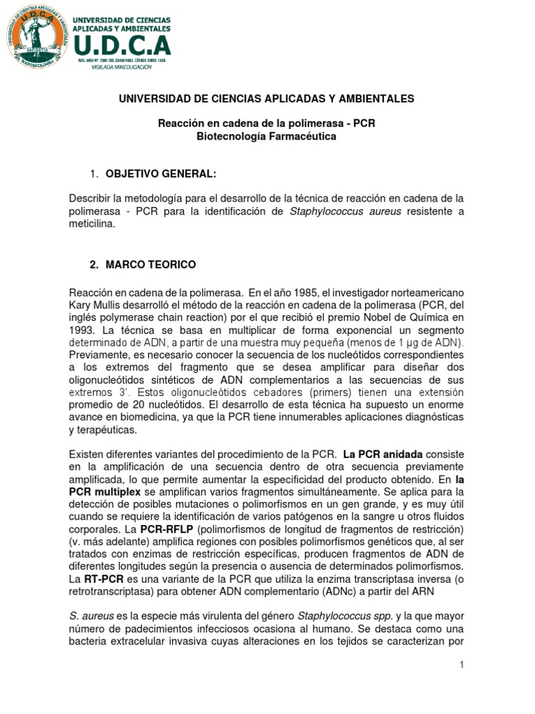 Guía De Laboratorio De Pcr Y Electroforesis Pdf Reacción En Cadena
