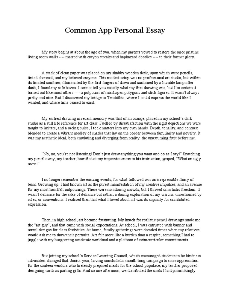 Common App Personal Essay | PDF | Paintings