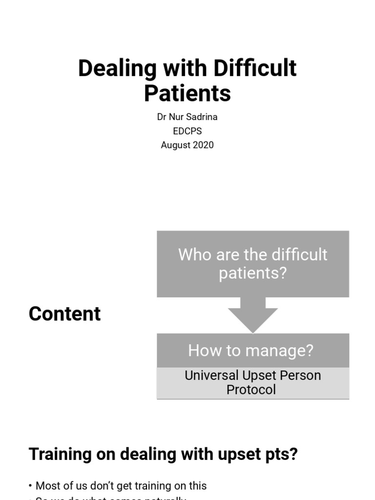 Dealing With Difficult Patients | PDF | Empathy | Compassion